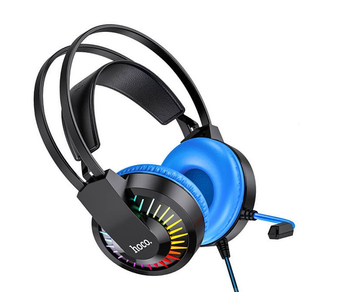 Ігрові навушники HOCO W105 Joyful Gaming з мікрофоном LED 230см чорно ...