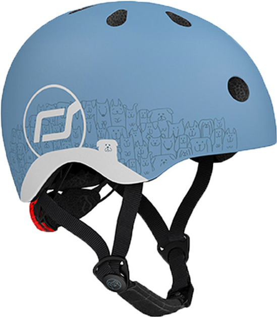 Шлем защитный детский Scoot and Ride светоотражающий серо-синий с ...