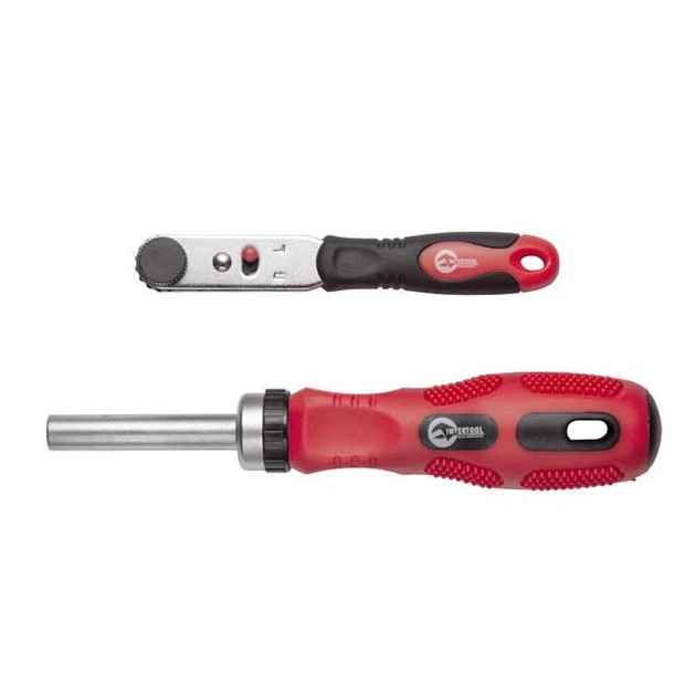 Отвертка реверсивная с комплектом насадок и трещоткой INTERTOOL VT-1048 48 единиц – фото, отзывы ...