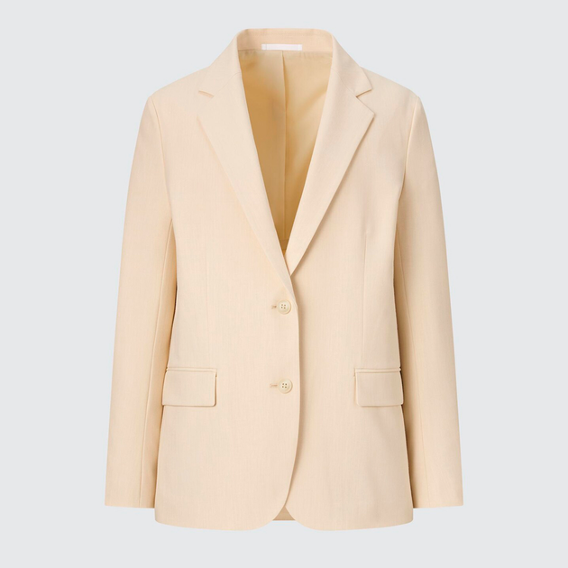Пиджак удлиненный женский Uniqlo 909695180 XXL Бежевый (1159787319 ...
