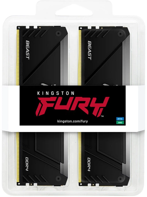 Оперативна пам'ять Kingston Fury DDR4-3200 16384MB PC4-25600 (Kit of 2x8192) Beast RGB 1Rx8 ...