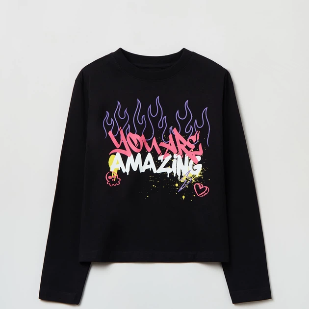 Подростковый свитшот для девочки OVS 1843274 170 см Черные (8056781802366) – Брендовая одежда ...