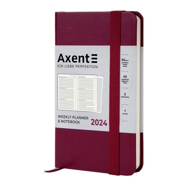 Еженедельник Axent 2024 Pocket Strong, 90x150 мм, винный (8508-24-46-A) – фото, отзывы ...