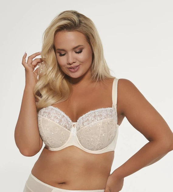 Бюстгальтер полумягкий с кружевом Kris Line Pola soft sidesup 75I Молочный – Брендовая одежда ...