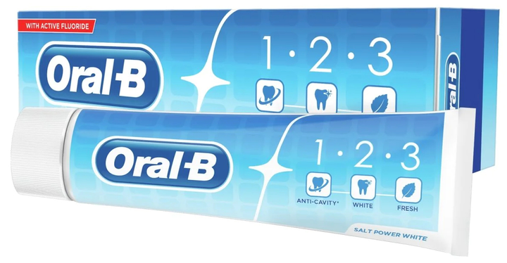 Зубная паста Oral-B 1-2-3 Salt Power White 100 мл (8001841141374 ...