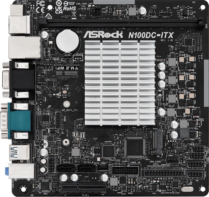 Материнська плата ASRock N100DC-ITX (Intel Processor N100, SoC, PCI-Ex4 ...