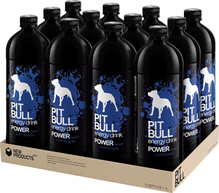 Упаковка напитка безалкогольного энергетического Pit Bull Power 1 л х ...