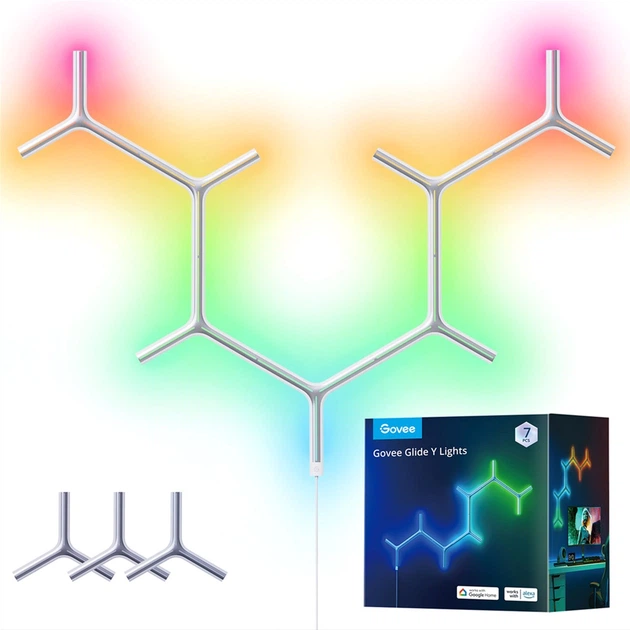 Набір настінних світильників Govee H6065 Y Shape Light Panel 7 шт RGB ...