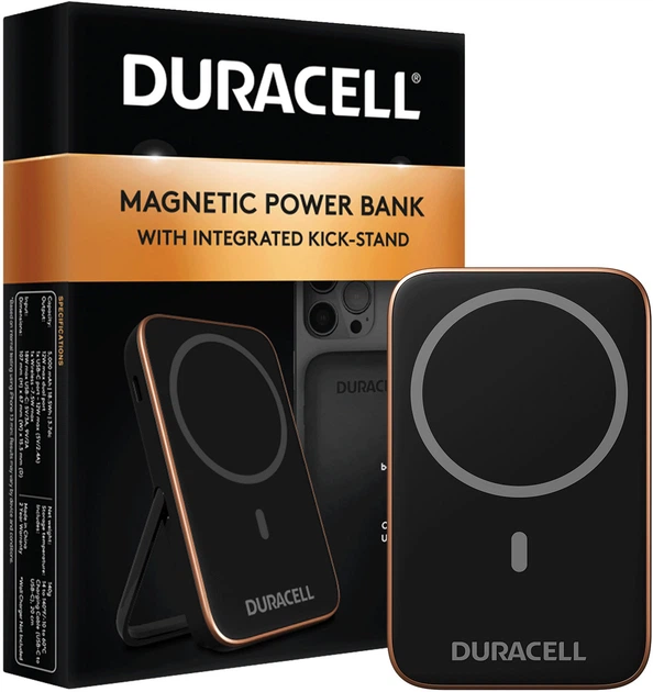 УМБ Duracell MICRO 5 | 5000 mAh | 12W MagSafe 7.5W | Black (DRPB3020A ...