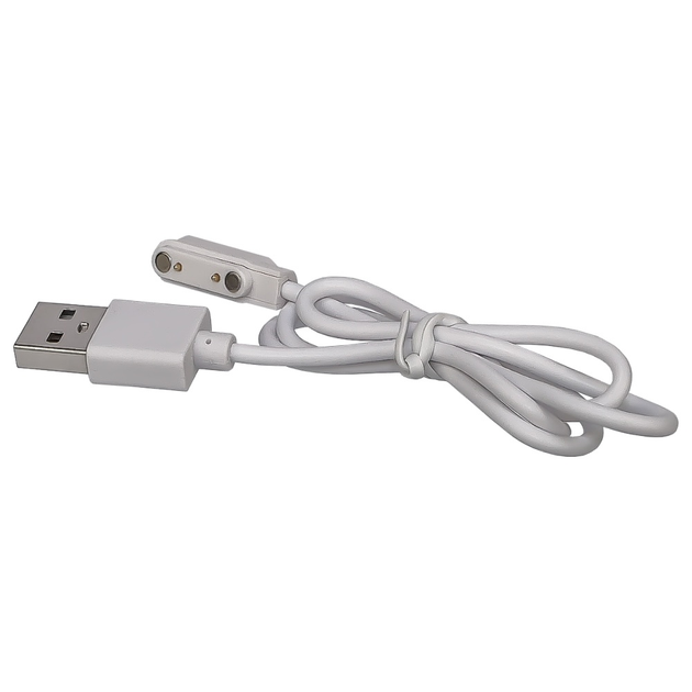 USB кабель для смарт часов магнитный 2 pin (7.8 x 14.3 mm) белый – фото ...