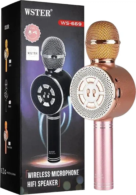 Беспроводной караоке микрофон Wster WS-669 розовый – фото, отзывы, характеристики в интернет ...