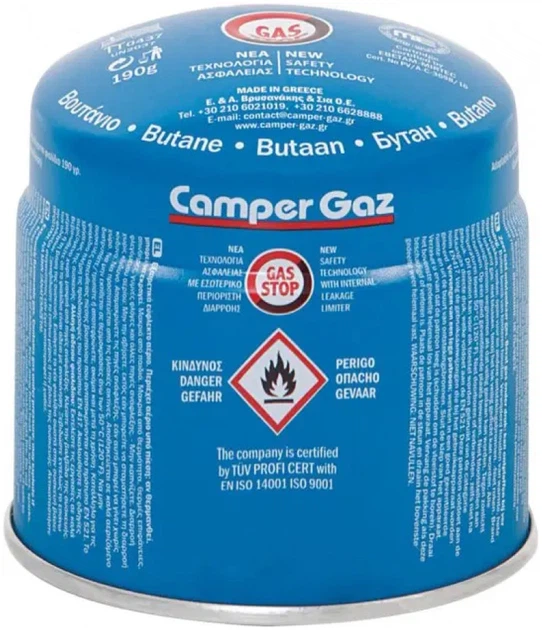 Картридж газовый Camper Gaz 190 gas stop (401082) – фото, отзывы ...