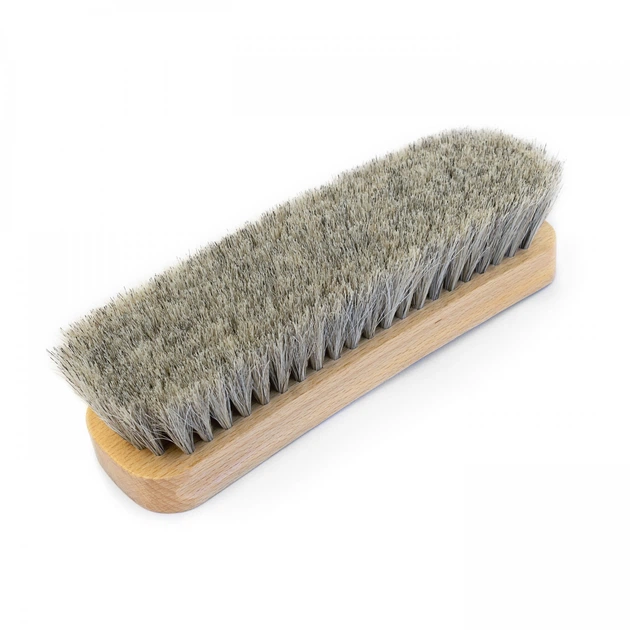 Качественная щетка для обуви (дерево бук, ворс - конский волос), 17 см ...