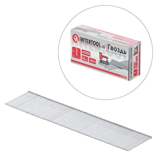 Цвях для степлера, 30 мм, 1.0*1.25 мм, 5000 шт/уп. INTERTOOL PT-8630 – фото, відгуки ...