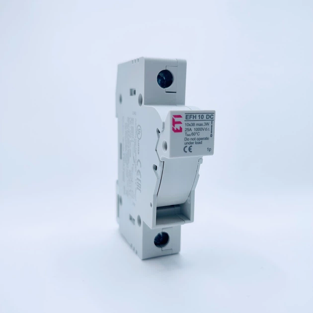Роз'єднувач запобіжника ETI 25A EFH 10 1P 1000V DC, тримач запобіжника ...