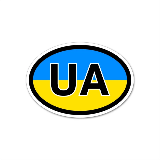 Наклейка UA на стекло авто Информационный знак UA цветной – фото ...