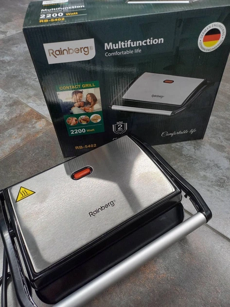 Гриль притискний Rainberg RB-5402 електрогриль контактний 3200W (RB5402GRL) CLS55 – фото ...