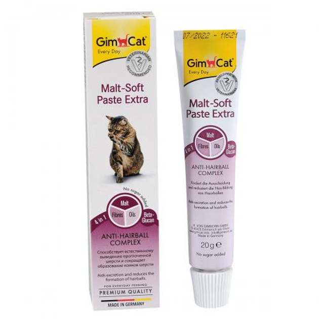 Паста GimCat Every Day Malt-Soft Paste Extra для кошек, выведение ...