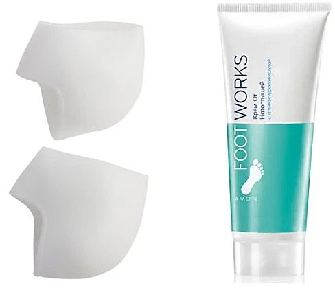Набор - Avon Foot Works (socks/2pcs + foot/cr/150ml) (1106332-144756 ...