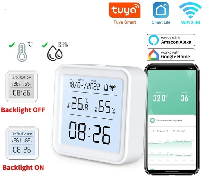 Безпровідний Wi-Fi датчик вологості та температури Temperature ...