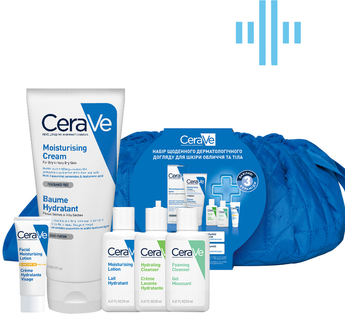 Набор ежедневного дерматологического ухода CeraVe для кожи лица и тела ...