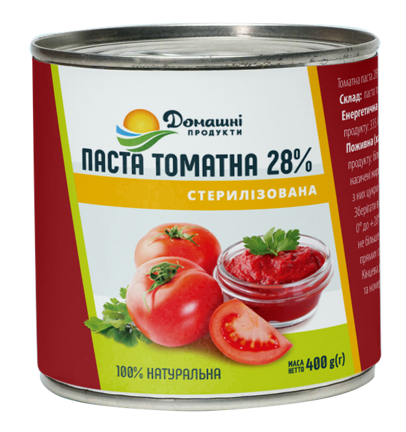 Томатная паста Домашние продукты 28% 400 г – купить в интернет-магазине ...