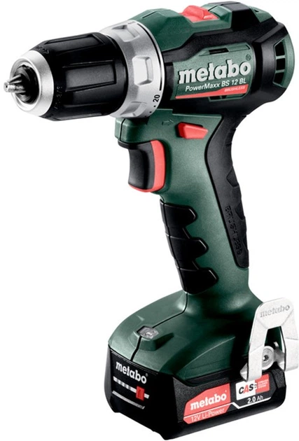 Аккумуляторная бесщеточная дрель-шуруповерт Metabo PowerMaxx BS 12 BL 12V 2x2Ah Li-Power ЗУ SC ...