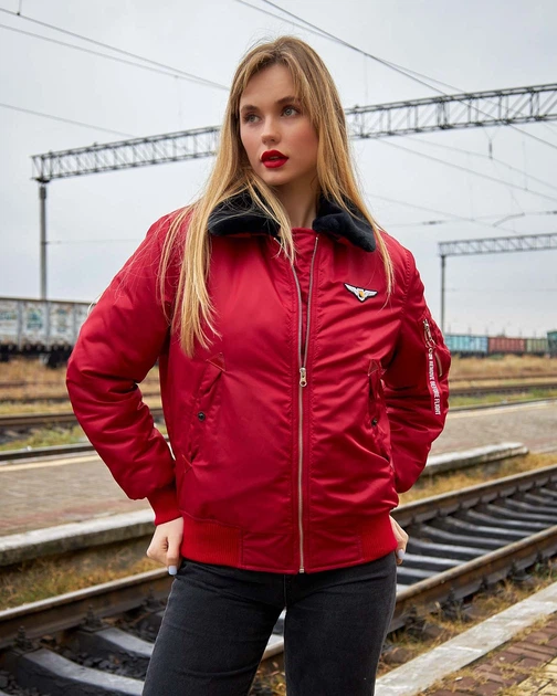 Бомбер B-15 червоний жіночий M от продавца: Alaska History – в интернет-магазине ROZETKA ...