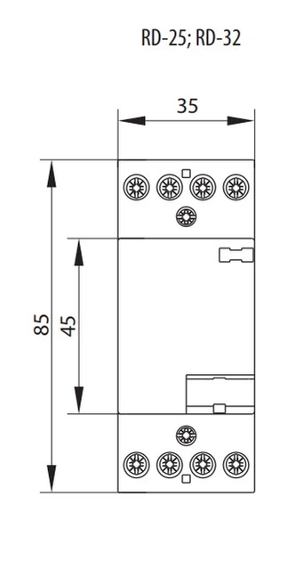 Контактор модульный 4P 25A 2NO+2NC 230V [2464014] RD 25-22 ETI – фото ...