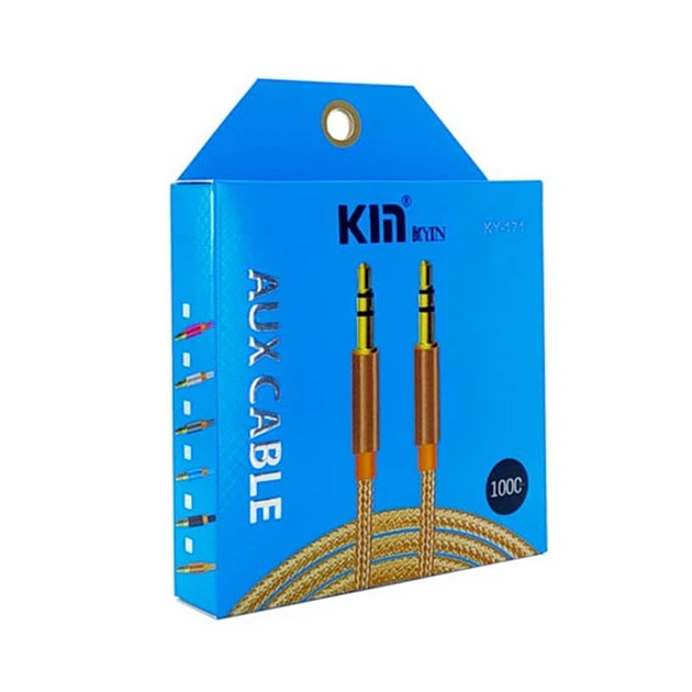 Кабель AUX Jack 3.5-Jack 3.5 KIN KY-171 1m Золотистый – фото, отзывы ...