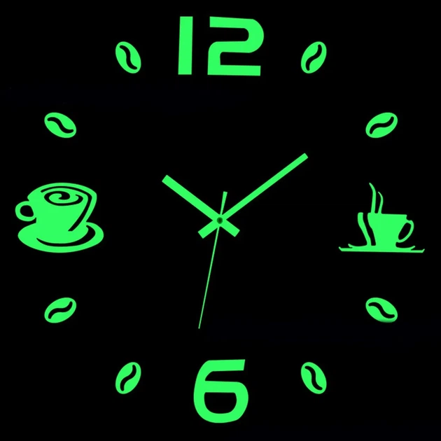 Настенные часы DIY "Coffee mini" люминофор - бескаркасные настенные 3Д ...