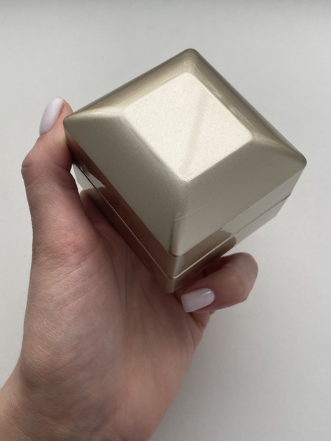 Коробочка для кольца с подсветкой Weeding Marry Me, золотистый глянец ...