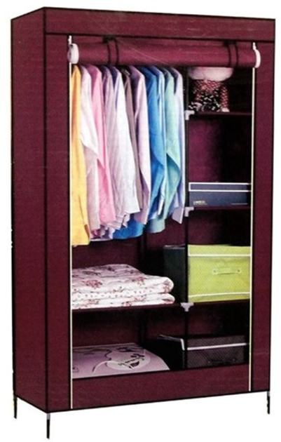 Шкаф тканевый раскладной Stenson 105х45х175 см R30898 wine red Бордовый ...