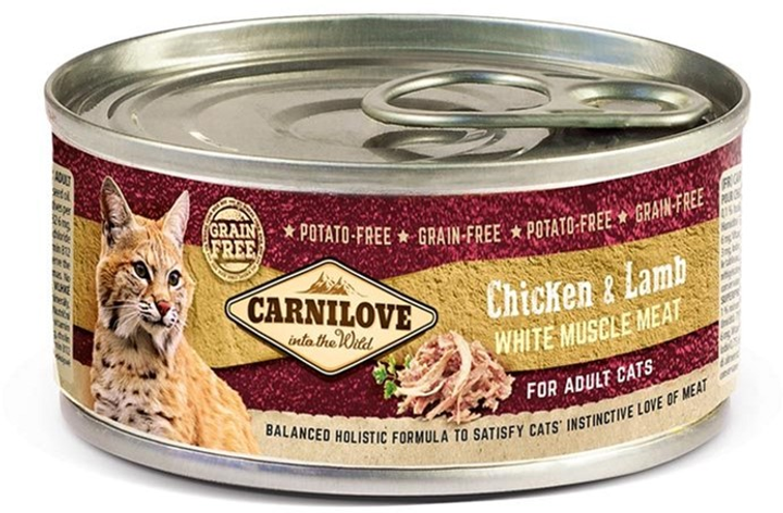 Упаковка влажного корма Carnilove Cat k для кошек курица ягненок 100 г ...