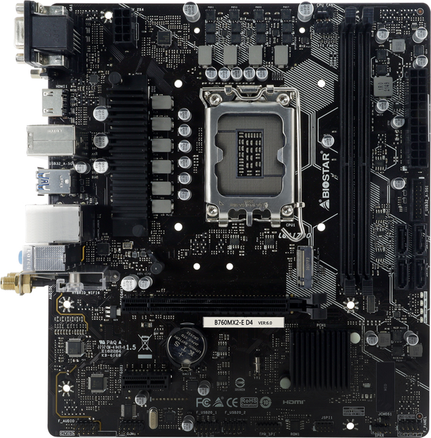 Материнская плата Biostar B760MX2-E D4 (s1700, Intel B760, PCI-Ex16 ...