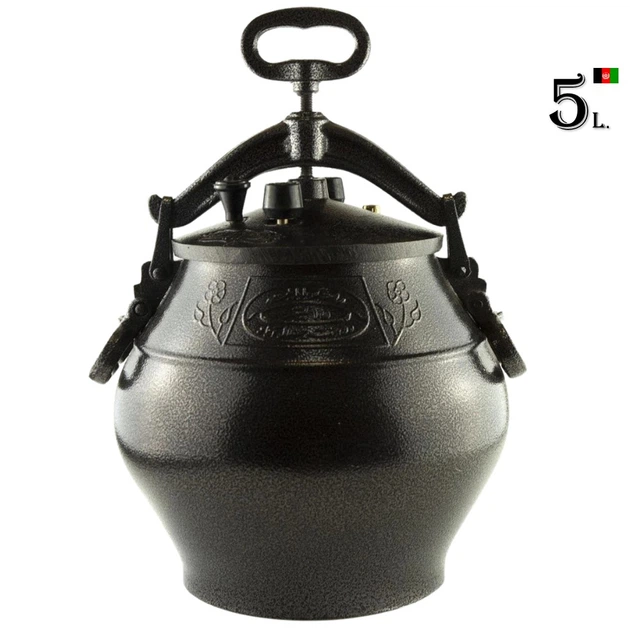 Афганский казан - скороварка черный ОРИГИНАЛ Rashko Baba 5Bricks с ручкой 5 литров алюминий ...