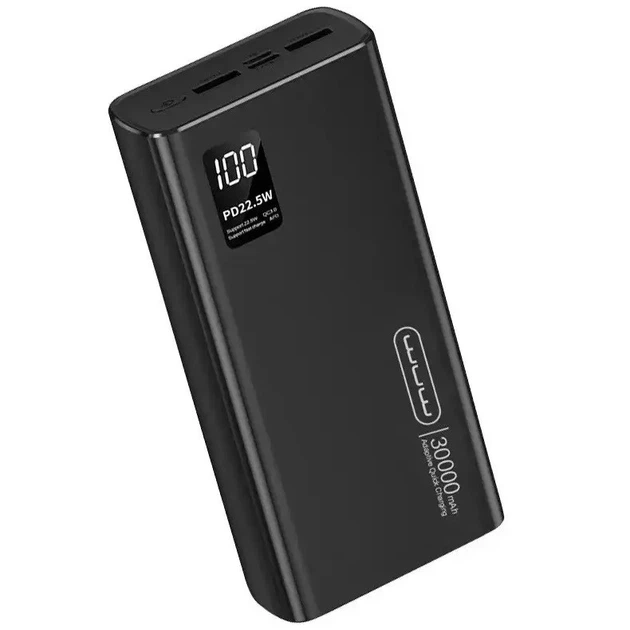 Павербанк с быстрой зарядкой 30000mAh WUW Y118 |2USB/Type-C Черный ...