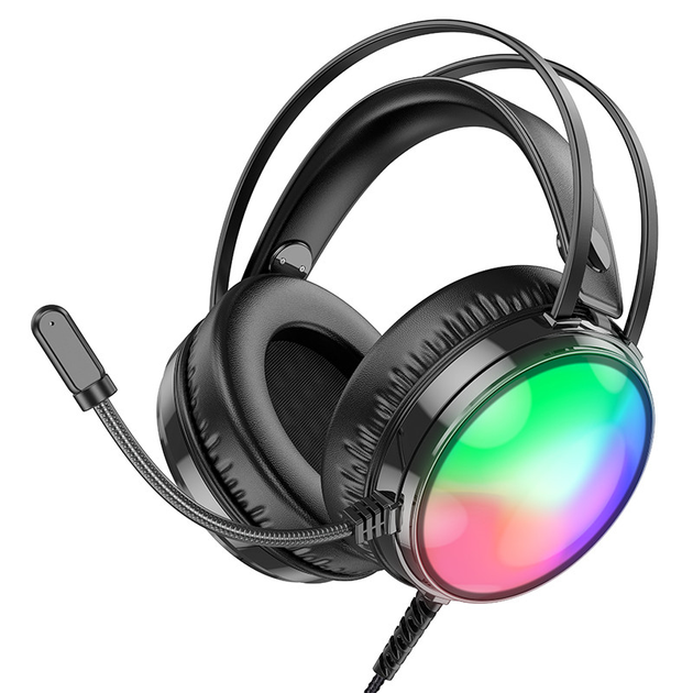 Проводные наушники с микрофоном и подсветкой BOROFONE BO108 Черный ...