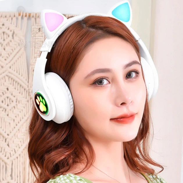 Навушники з котячими вушками Бездротові Wireless headphones Cat ear CXT ...