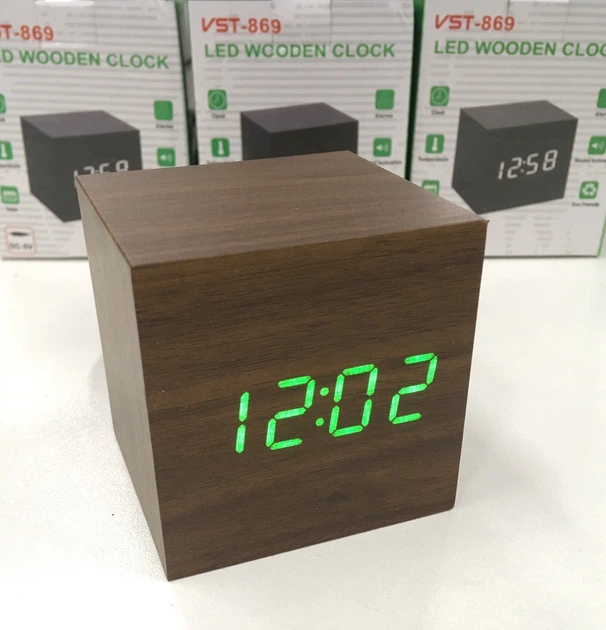 Электронные настольные часы-будильник LED WOOD CLOCK VST-869+ под ...