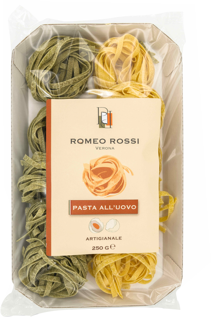 Макароны яичные Romeo Rossi Феттучине 2 цвета 250 г (8056598491548 ...