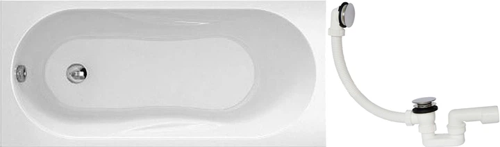 Комплект Ванна акрилова CERSANIT MITO 170 (TK001-019) + ніжки S906-004 + Сифон PLAST BRNO клік ...