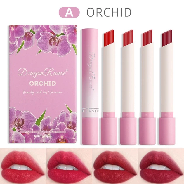 Набор помад Dragon Ranee Orchid Matte Lipstick Set 4 шт – купить онлайн ...