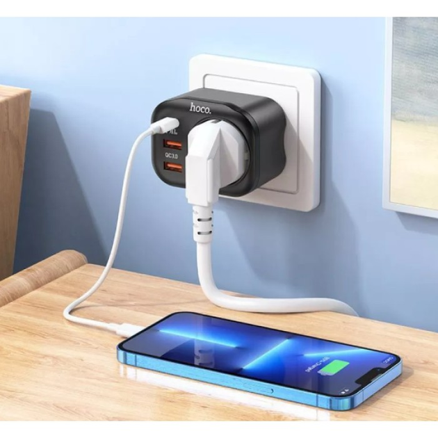 Сетевой удлинитель Hoco NS3 (2 USB порта, 1 Type-C, PD 20W, QC3.0/2.0 ...