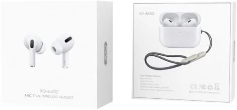 Бездротова гарнітура XO EV52 AirPods Pro 2 ANC Wireless Charging Case Біло-сіра (103198) купити ...
