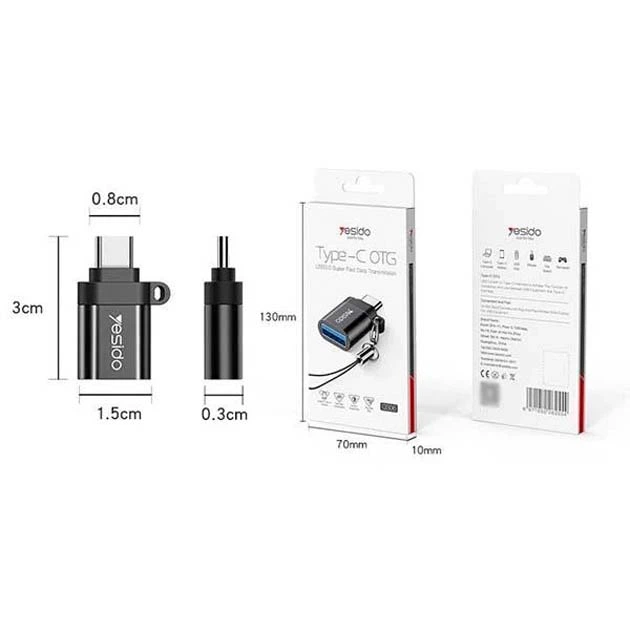 Перехідник YESIDO GS06 OTG на Type-C 3.0 для підключення пристроїв для телефону/смартфону ...