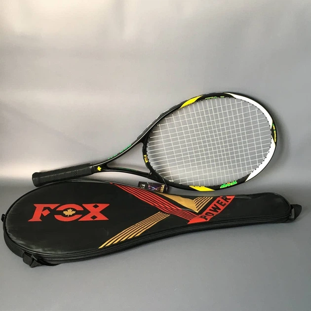 Тенісна ракетка з чохлом для гри у великий теніс Fox чорно жовта АН854 фото відгуки