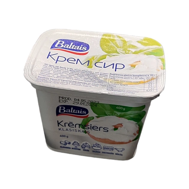 Купить Крем-сир класичний TM Baltais Classic Фасування 0,4 кг от ...