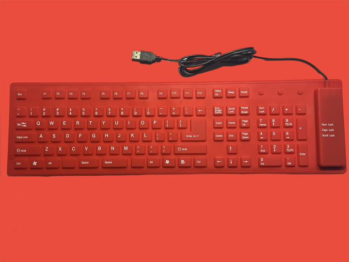 Гнучка силіконова клавіатура VHG F12 Flexible Keyboard, Red – фото ...
