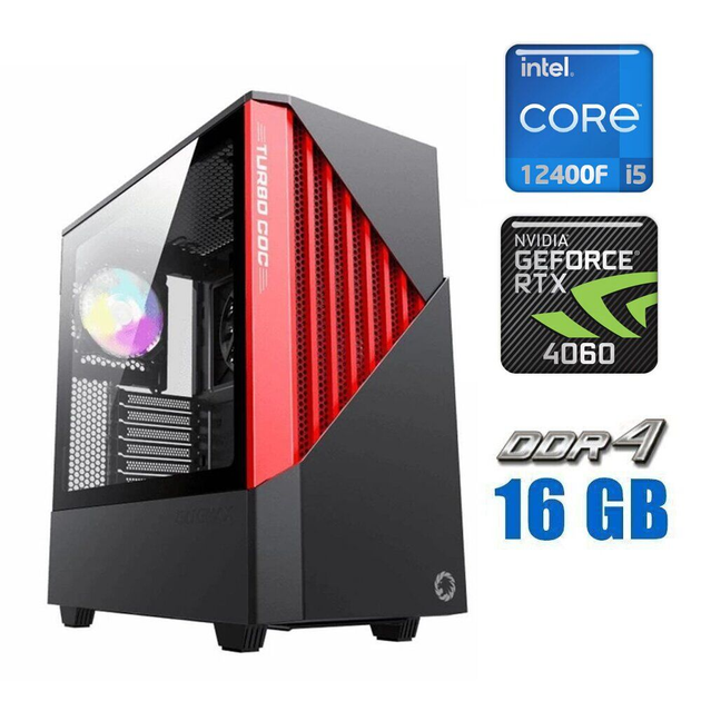 Игровой ПК Tower / Intel Core i5-12400F (6 (12) ядра по 2.5 - 4.4 GHz ...